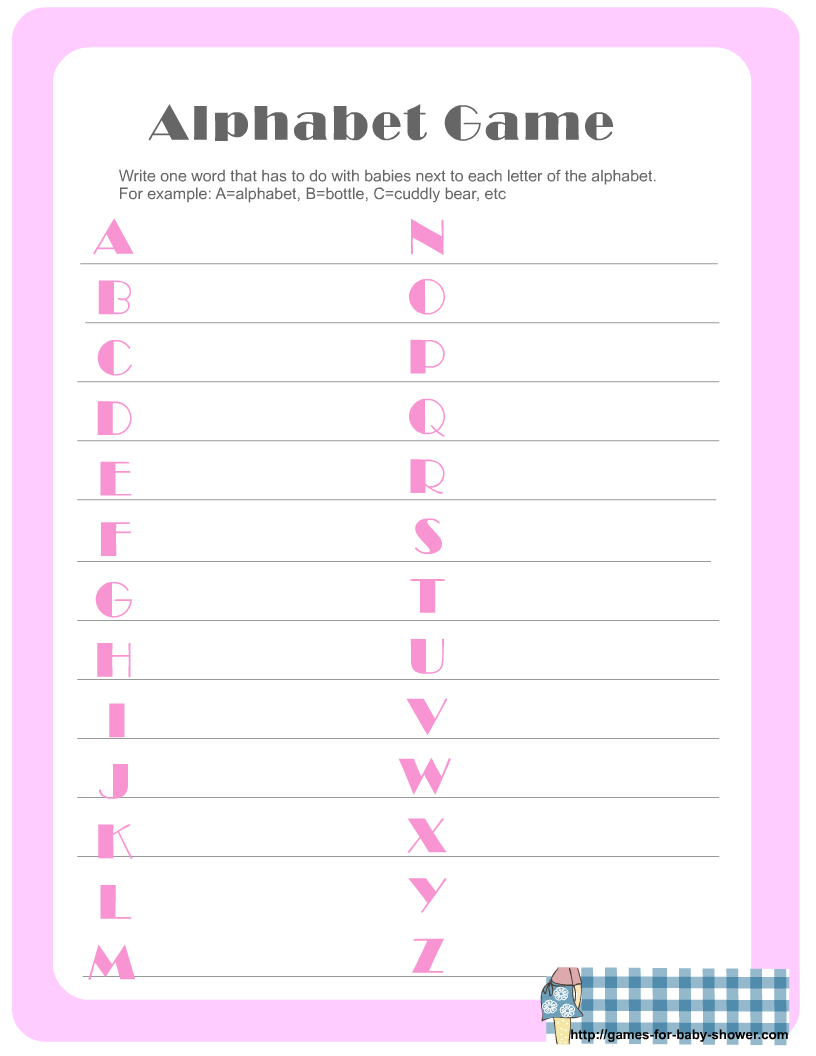 Free Printable Baby Shower Alphabet Game Free Printable Baby Shower Alphabet Game