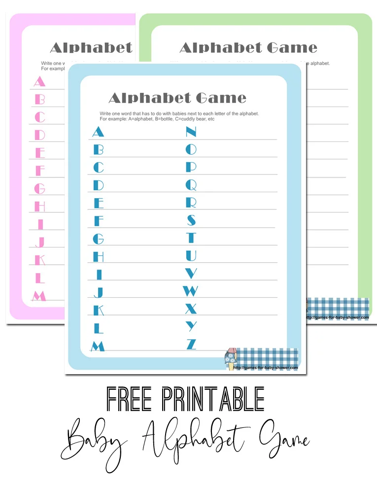 Free Printable Baby Shower Alphabet Game Free Printable Baby Shower Alphabet Game